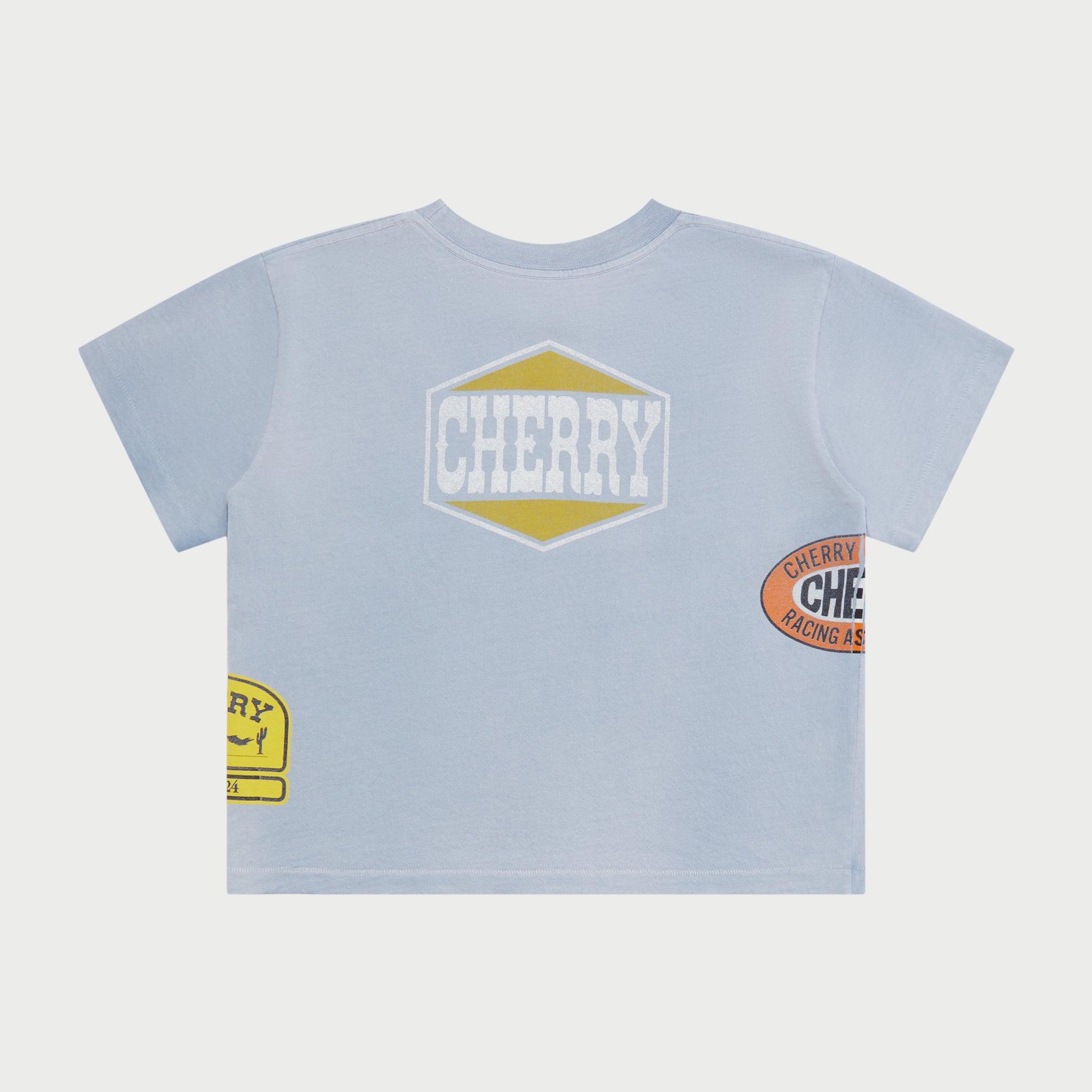 [CHERRY LA] Off Road Boxy Baby Tee (Dusty Blue) - CHERRY LA | 리켓