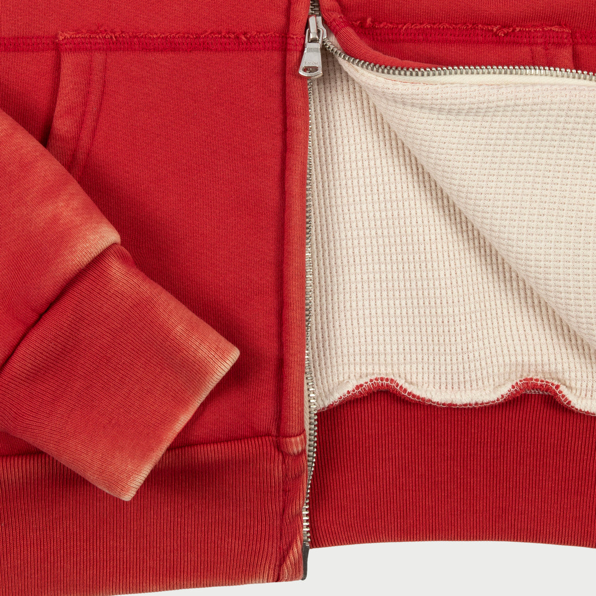 Cropped Thermal Zip-Up (Vintage Red) – CHERRY LA