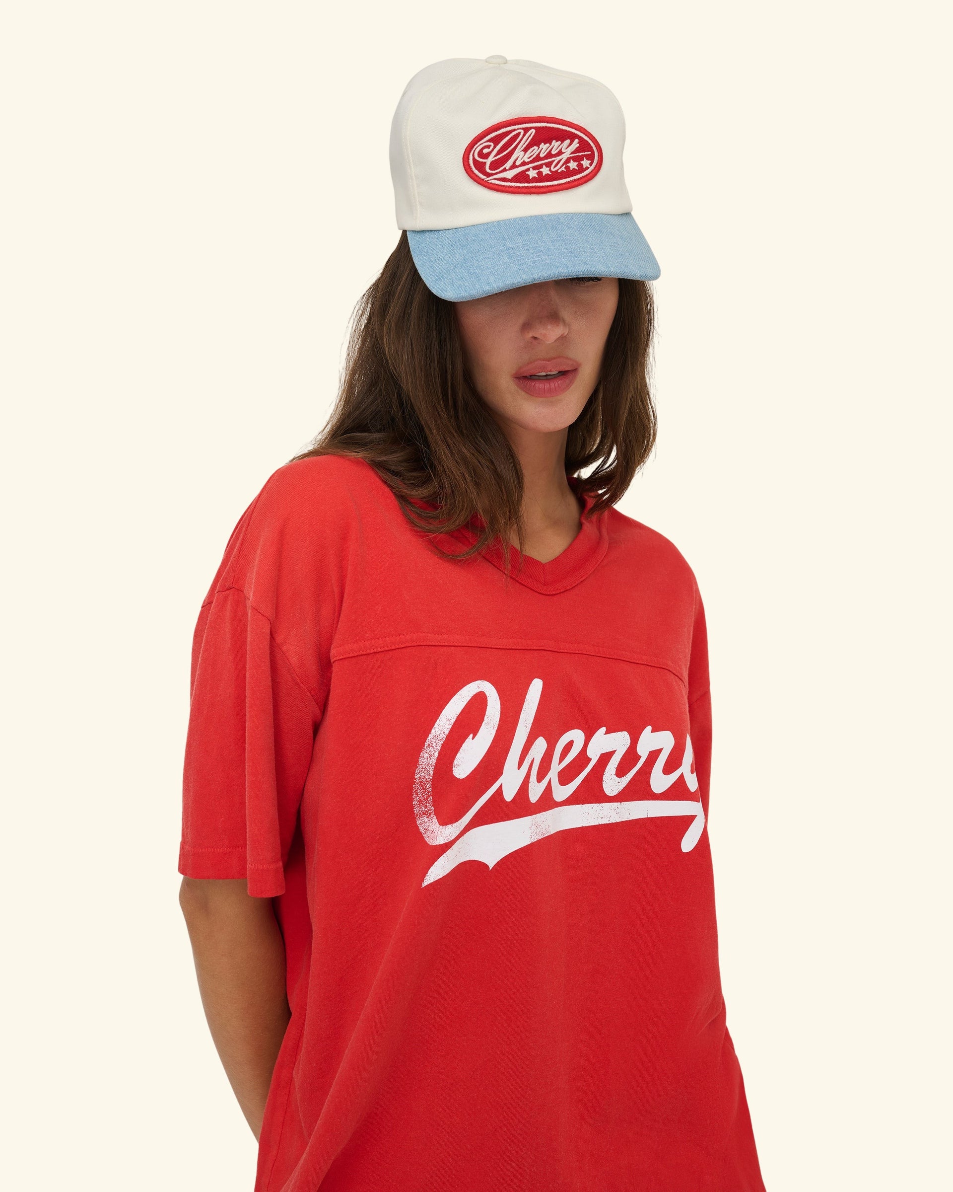 Five Star 5 Panel Hat (White/Denim) – CHERRY LA