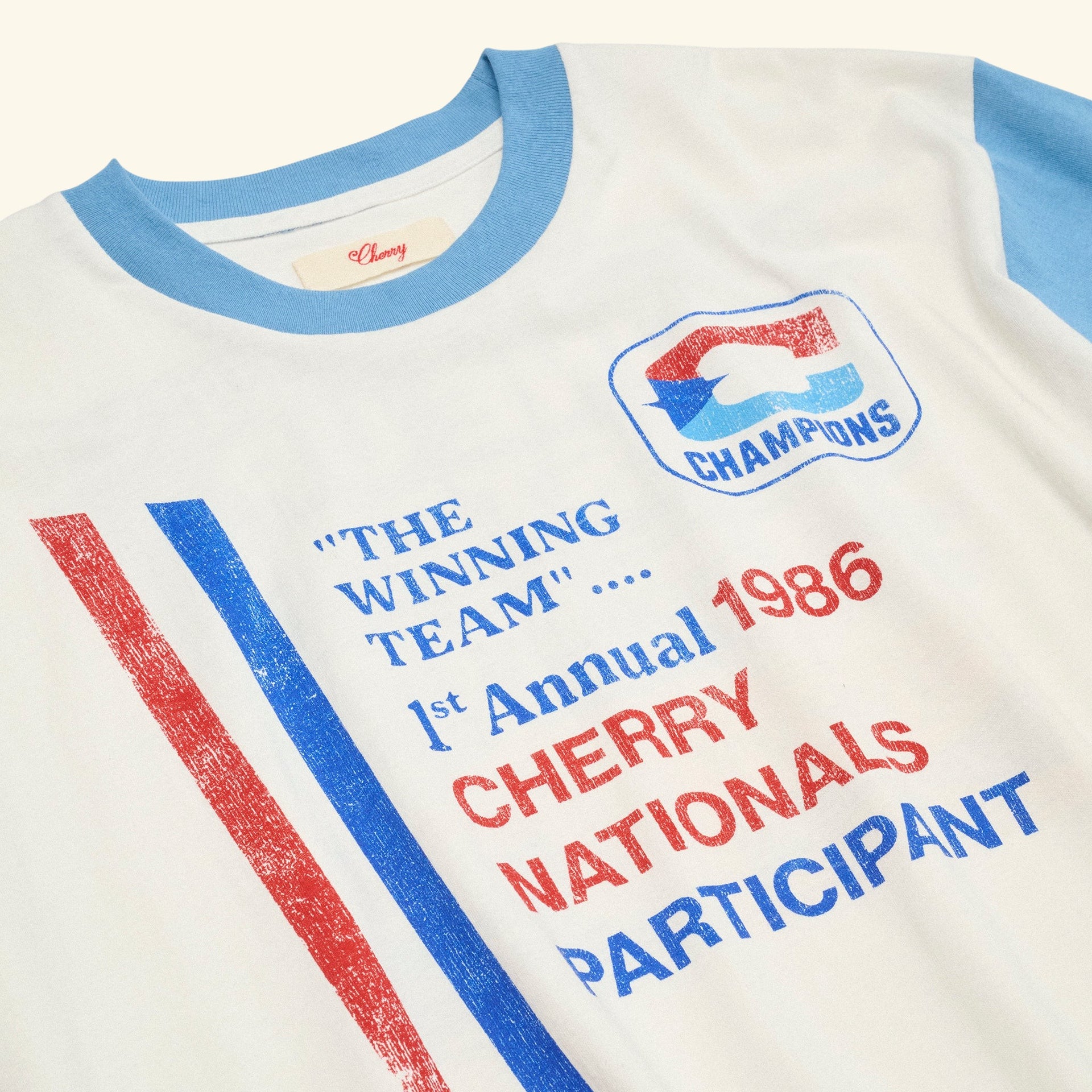 Cherry Nationals Boxy Tee (White/Blue) – CHERRY LA