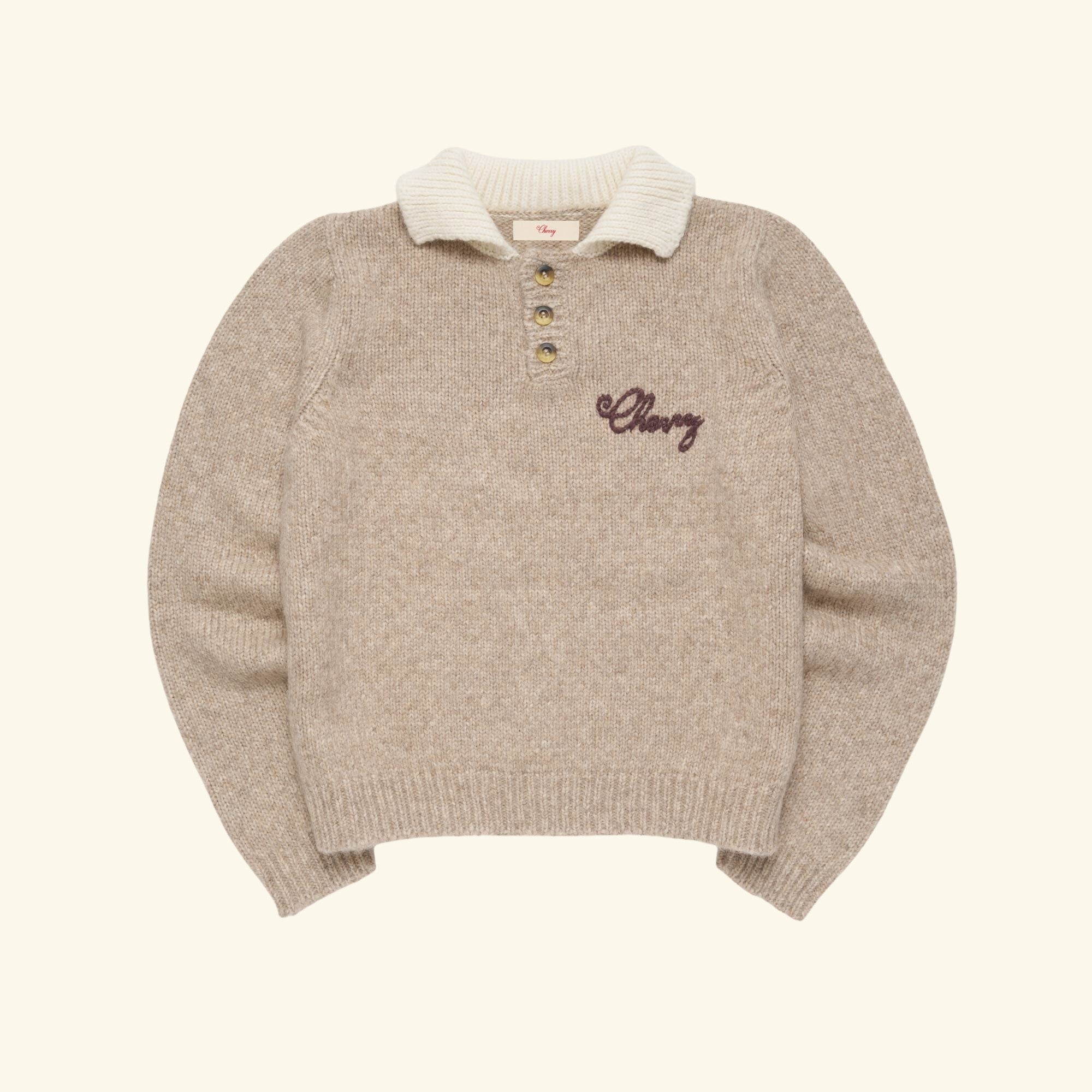 Women's Knit Rugby (Oatmeal) – CHERRY LA